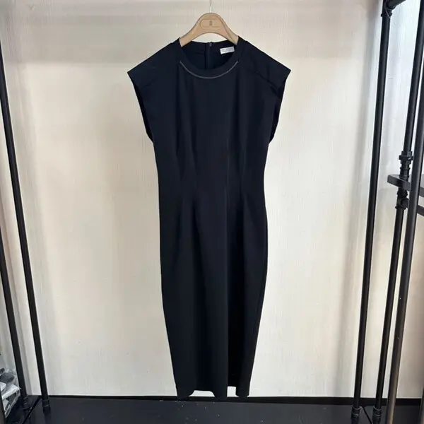 Brunello Cucinelli Round Collar Sleeveless Dress