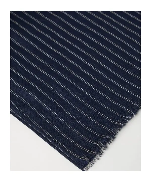 Brunello Cucinelli Striped Frayed Hem Scarf