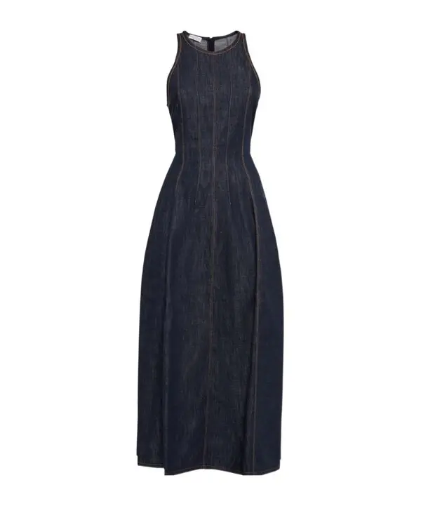 Brunello Cucinelli Sleeveless Denim Long Dress
