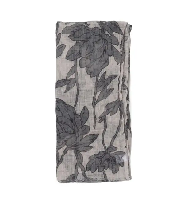Brunello Cucinelli Floral-print Linen Scarf