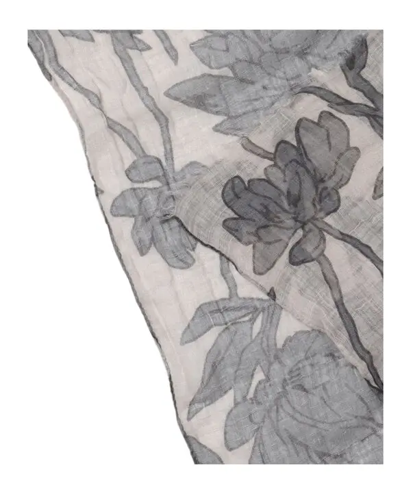 Brunello Cucinelli Floral-print Linen Scarf