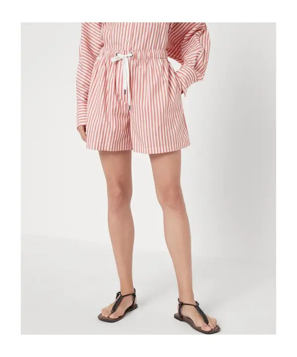 Brunello Cucinelli Striped Drawstring Shorts