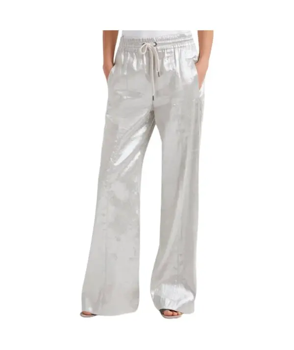 Brunello Cucinelli Metallic Wide-leg Trousers