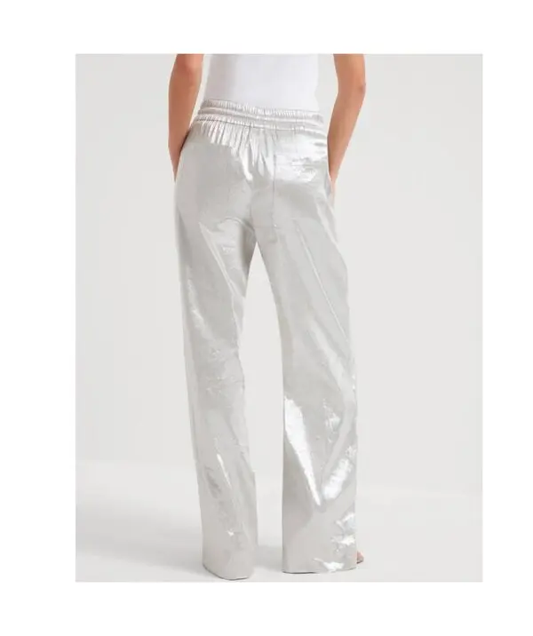 Brunello Cucinelli Metallic Wide-leg Trousers