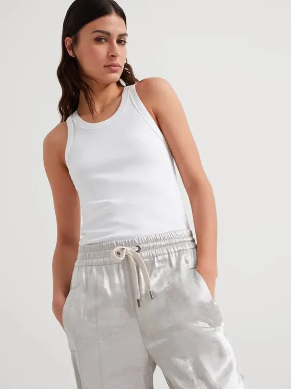 Brunello Cucinelli Metallic Wide-leg Trousers