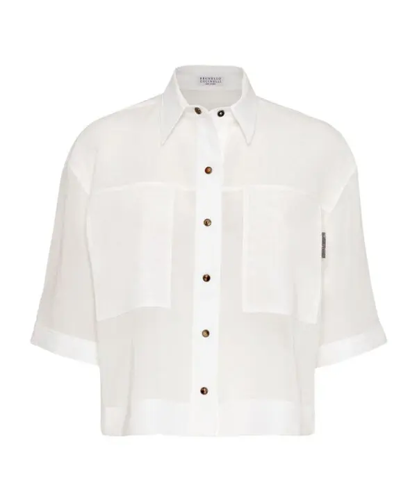 Brunello Cucinelli Semi-sheer Short-sleeved Shirt