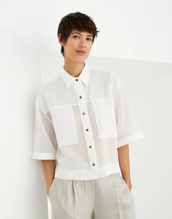Brunello Cucinelli Semi-sheer Short-sleeved Shirt