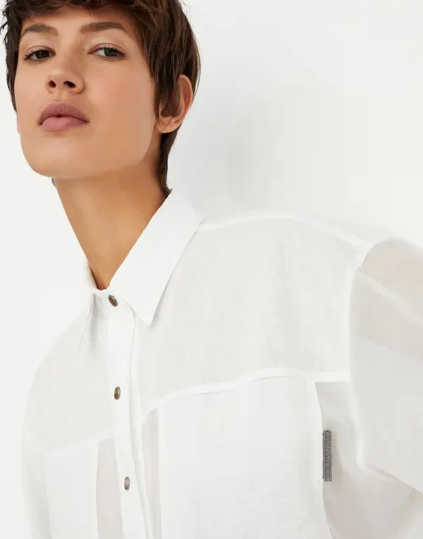 Brunello Cucinelli Semi-sheer Short-sleeved Shirt