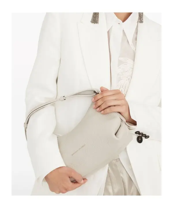 Brunello Cucinelli Monili Detail Leather Shoulder Bag
