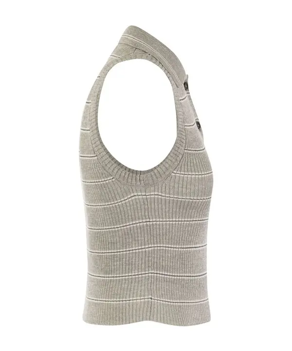 Brunello Cucinelli Sleeveless Ribbed Polo Shirt