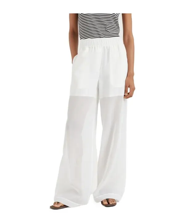 Brunello Cucinelli High-waist Wide-leg Trousers - White