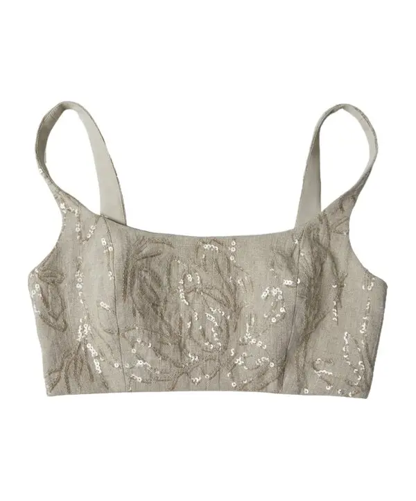 Brunello Cucinelli Sequin-embellished Linen Top
