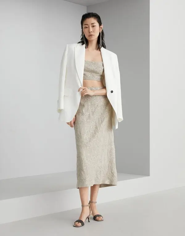 Brunello Cucinelli Sequin-embellished Linen Top