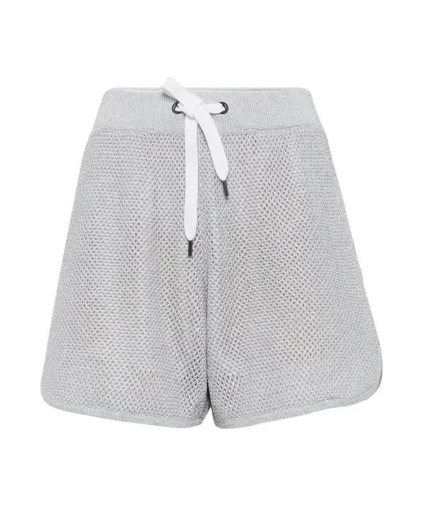 Brunello Cucinelli Sparkling Net Knit Drawstring Shorts