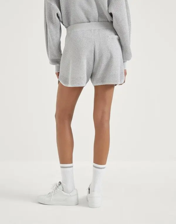 Brunello Cucinelli Sparkling Net Knit Drawstring Shorts