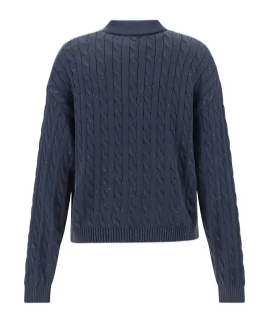 Brunello Cucinelli Sequin-embellished Polo Jumper