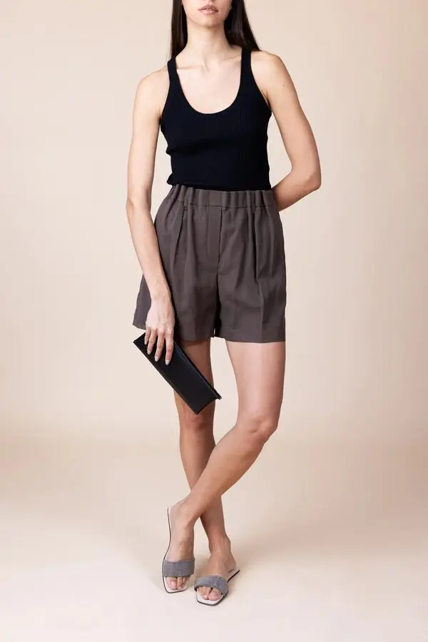 Brunello Cucinelli Pleat-detail Cotton Shorts