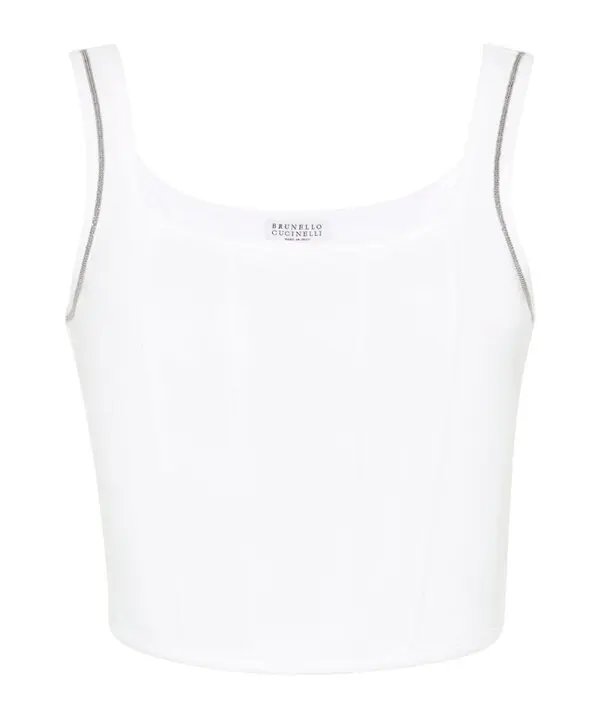 Brunello Cucinelli Square Neck Cropped Top