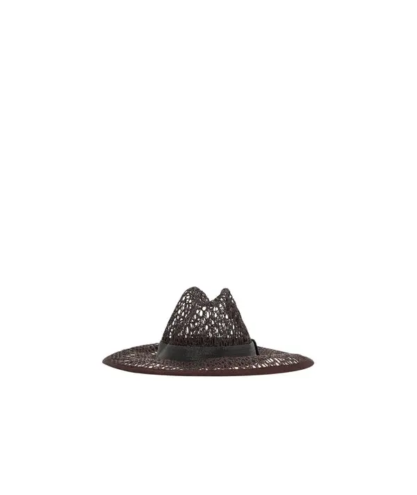Brunello Cucinelli Open-weave Fedora Hat - Black