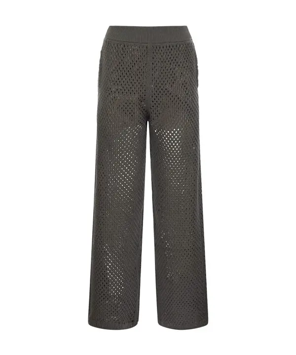 Brunello Cucinelli Net Knitted Straight Leg Trousers