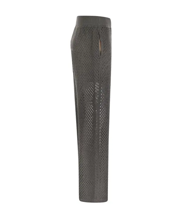 Brunello Cucinelli Net Knitted Straight Leg Trousers