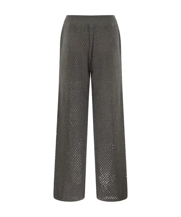 Brunello Cucinelli Net Knitted Straight Leg Trousers