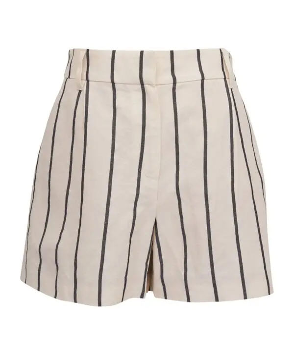 Brunello Cucinelli Striped Cotton-linen Shorts