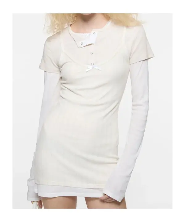 Acne Studios Layered-effect Bow-detail Mini Dress