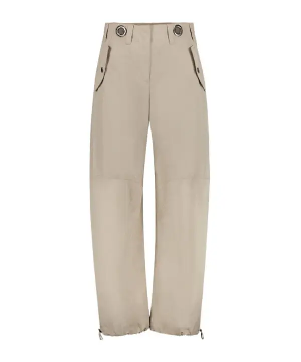 Brunello Cucinelli Wide Leg Drawstring Hem Casual Pants