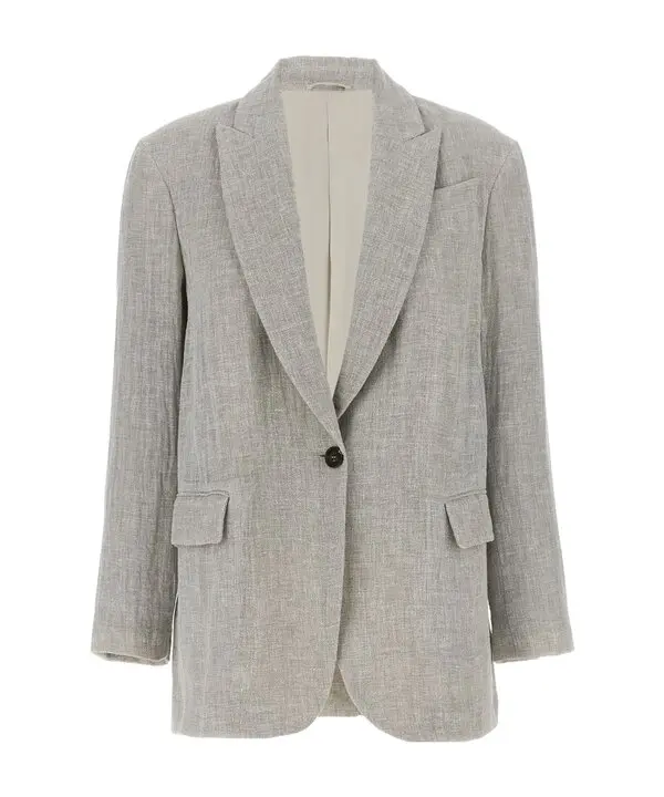 Brunello Cucinelli Single-breasted Blazer With Notched Lapel And Vented Back