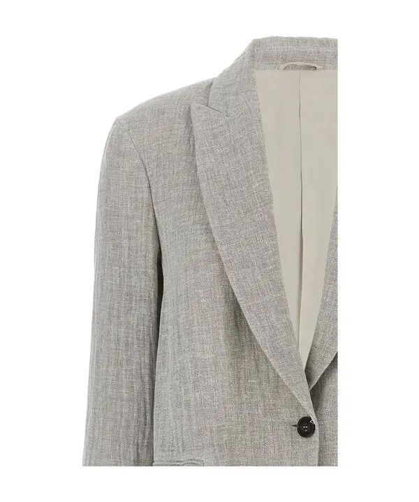 Brunello Cucinelli Single-breasted Blazer With Notched Lapel And Vented Back