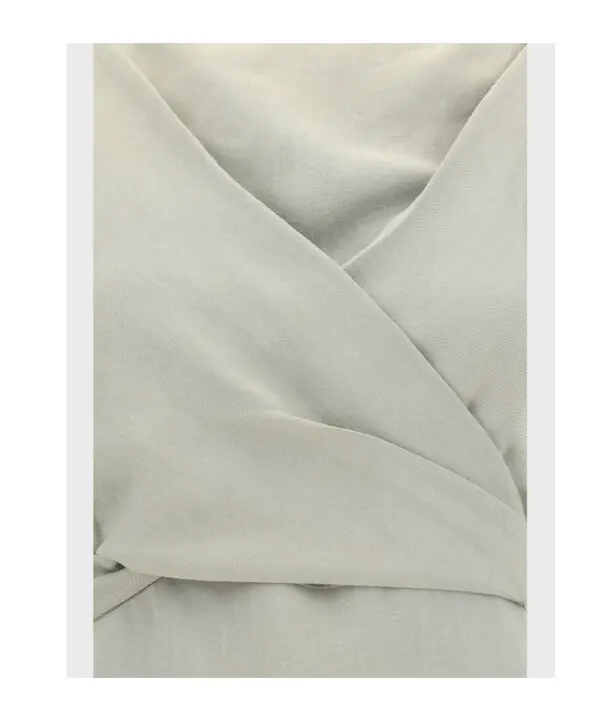 Brunello Cucinelli Sleeveless Maxi Dress With Knotted Waist - Gray