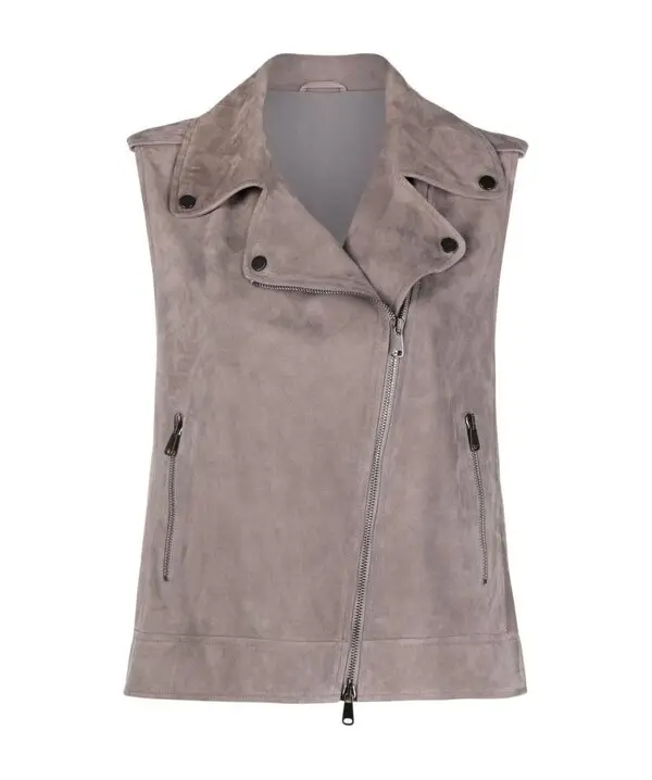 Brunello Cucinelli Sleeveless Leather Jacket
