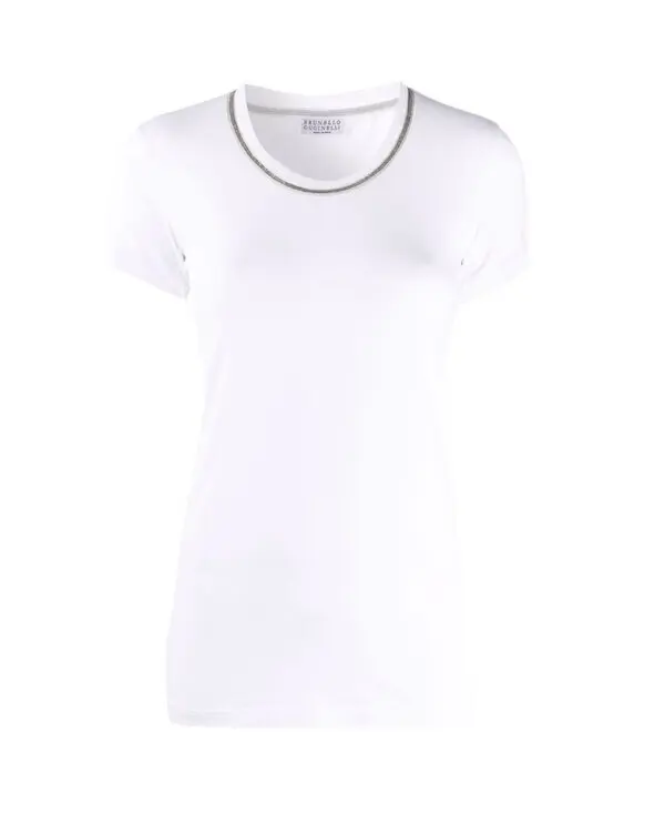 Brunello Cucinelli Monili-trim Stretch-cotton T-shirt
