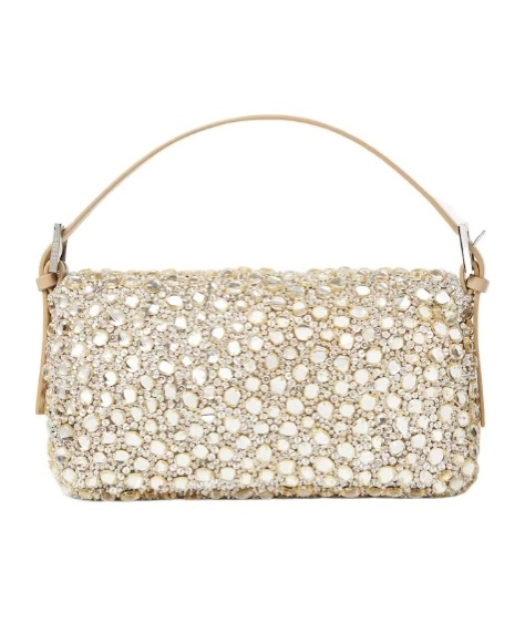 Fendi Baguette 26424 Bag Embroidered With Cabochon Crystals