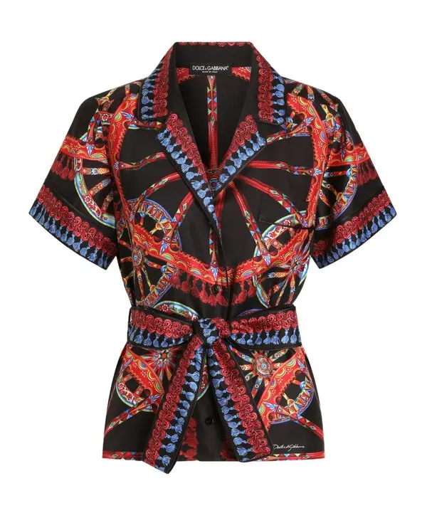 Dolce & Gabbana Printed Belted Shirt