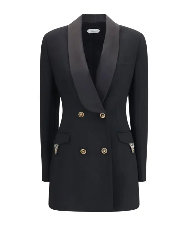 Versace Satin Shawl Double-breasted Blazer