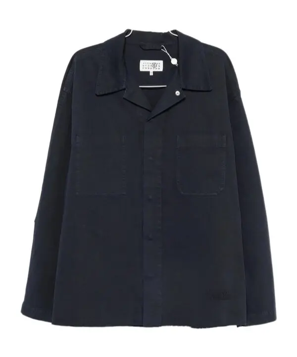 MAISON MARGIELA Concealed-fastening Patch-pocket Shirt Jacket - Black