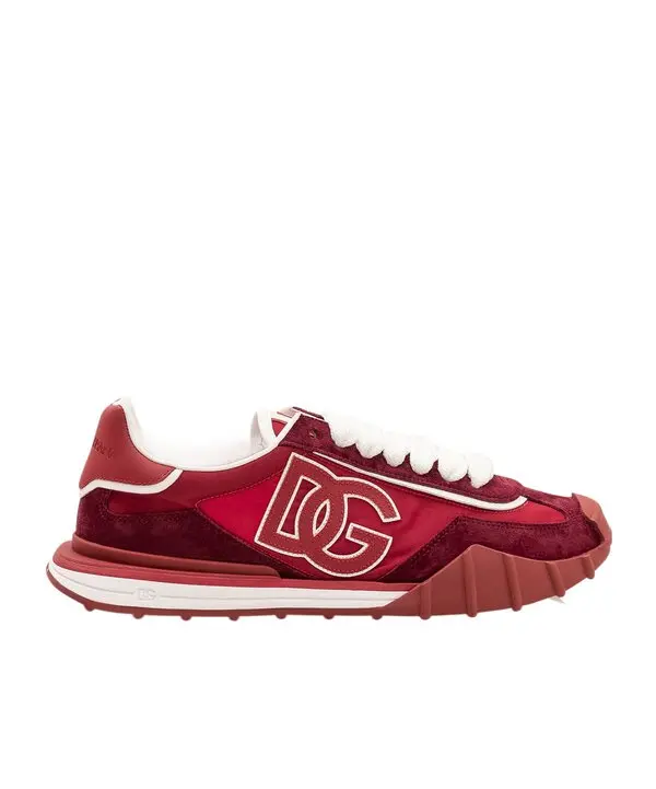Dolce & Gabbana Dolce Gabbana Dg Logo Patch Sneakers - Wine Red