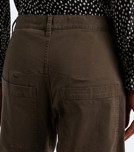 NILI LOTAN Shon Cotton Twill Barrel-leg Pants - Brown