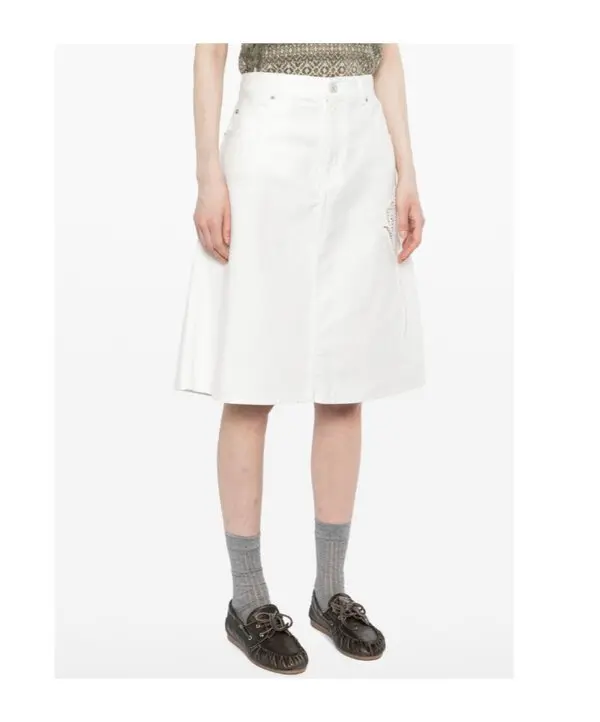 Marni Button-front Skirt With Floral Applique