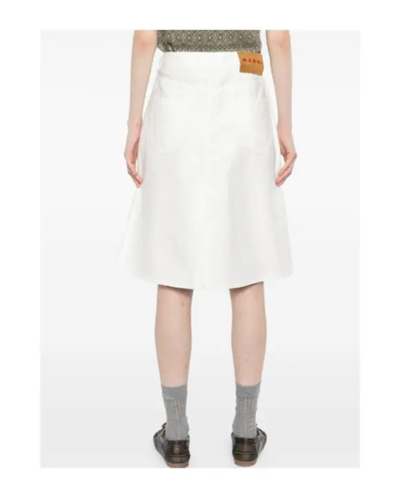 Marni Button-front Skirt With Floral Applique