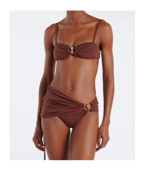 Christopher Esber Embellished Ruched Bikini Bottoms