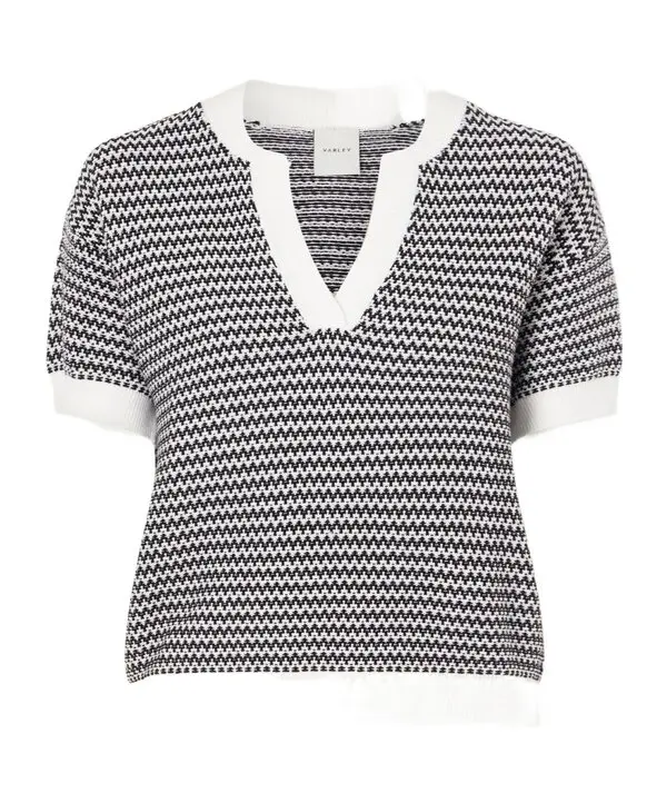 Varley Color-blocked Jacquard Knit Top