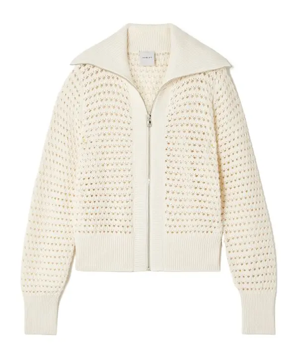 Varley Zip-up Loose Knit Sweater