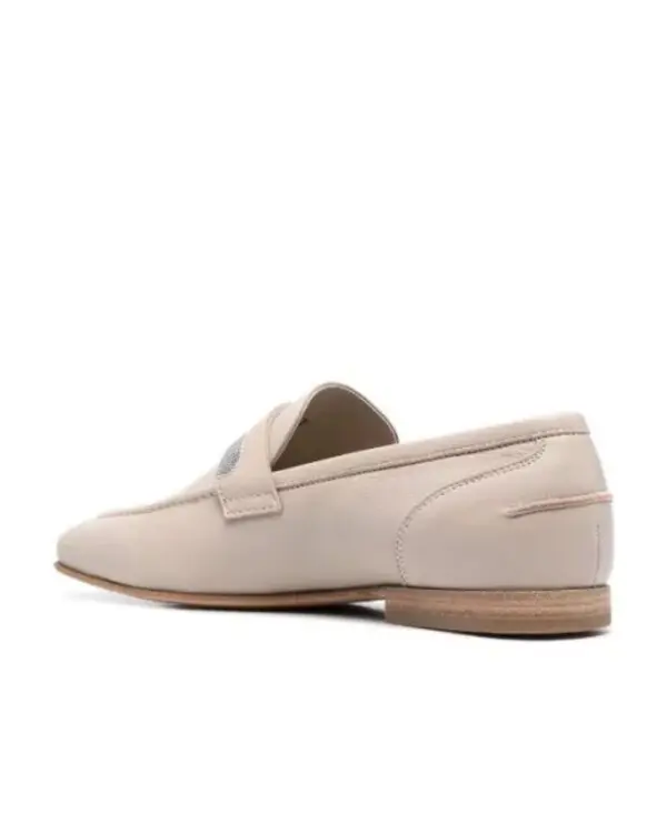 Brunello Cucinelli Monili Chain Leather Loafers