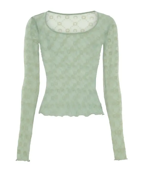 MARINE SERRE Moonogram Mesh Top - Gray