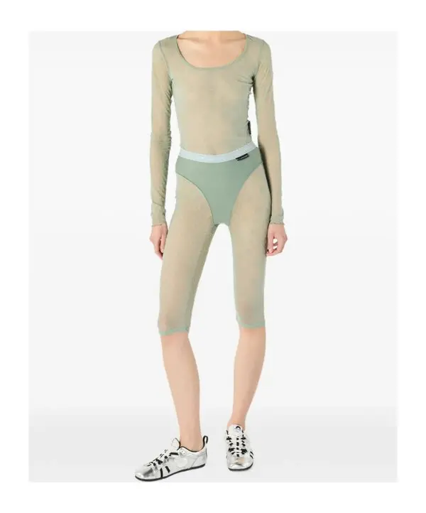 MARINE SERRE Moonogram Mesh Top - Gray