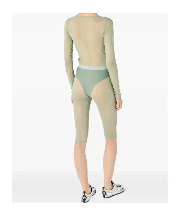 MARINE SERRE Moonogram Mesh Top - Gray