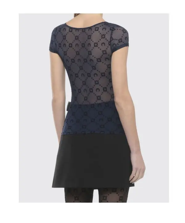 MARINE SERRE Flock Open Neck Top